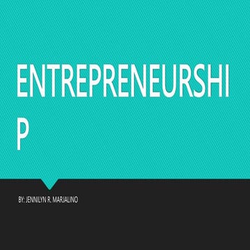 ENTREPRENEURSHIP -Business Plan Presentation. What is Business plan? | PPTX