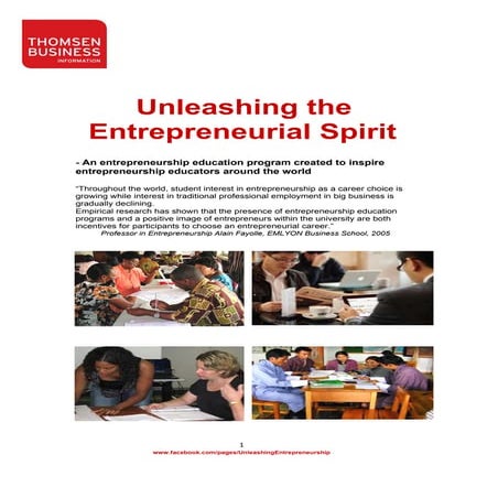Description of the entrepreneurship training program: Unleashing the ...