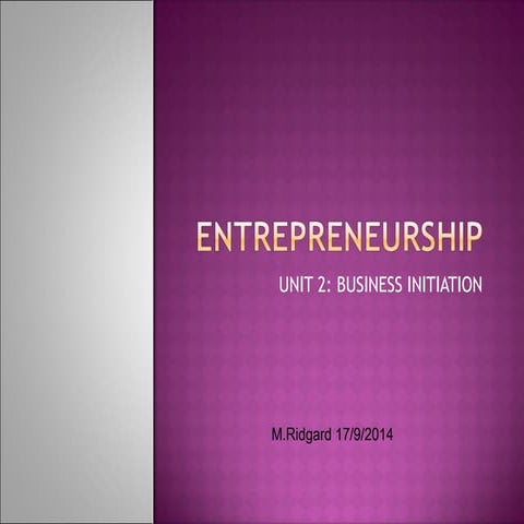 Entrepreneurship #2 | PPT | Business Accounting & Finance | Business