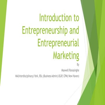 Entrepreneurship and entrepreneurial marketing | PPTX | Startups | Business