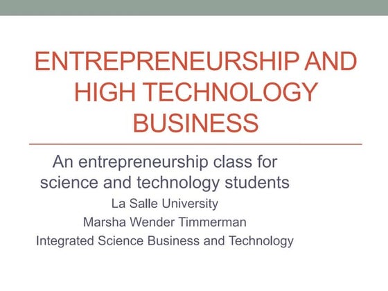 Technology Entrepreneurship - Opportunity Analysis Project | PPT