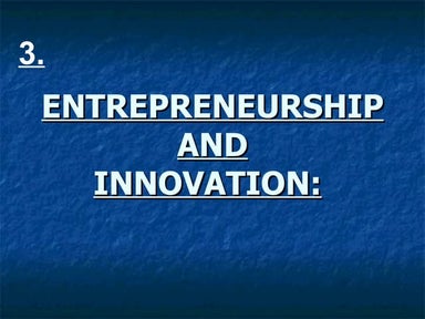 Innovation And Entrepreneurship | PPT