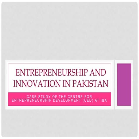 Entrepreneurship and Innovation in Pakistan | PPTX