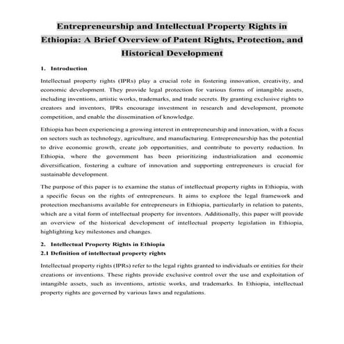 Entrepreneurship and Intellectual Property Rights in Ethiopia.docx
