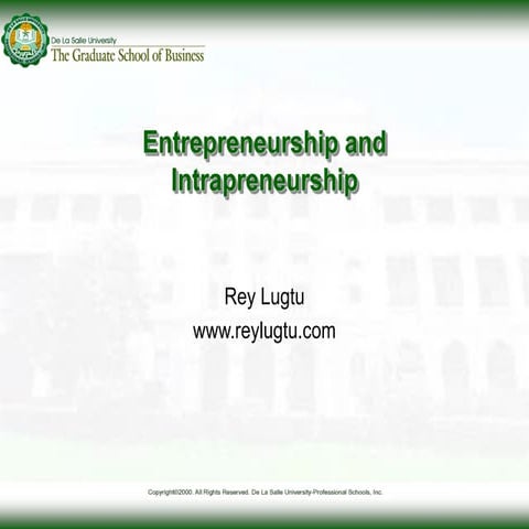 Entrepreneurship and intrapreneurship | PDF