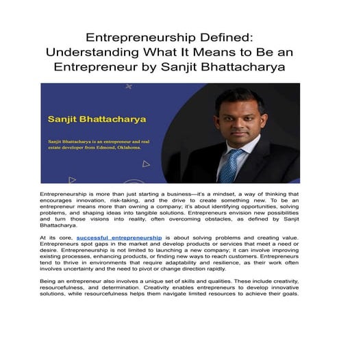 Entrepreneurship Defined_ Understanding What It Means to Be an Entrepreneur by Sanjit ...