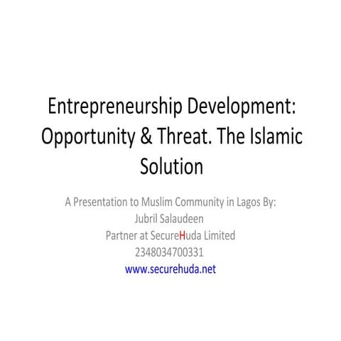 Entrepreneurship development | PPT