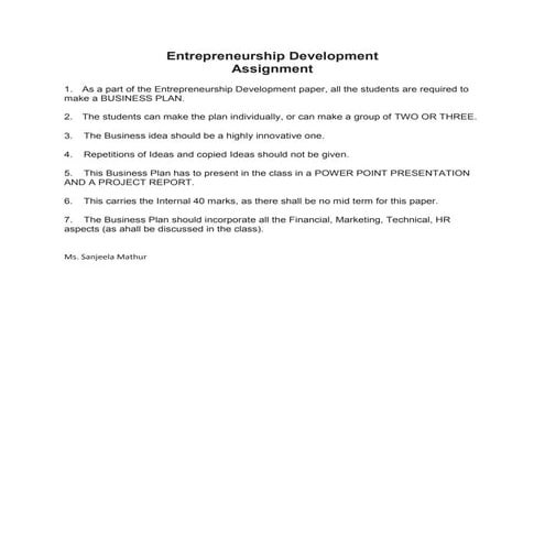 Entrepreneurship development | DOCX