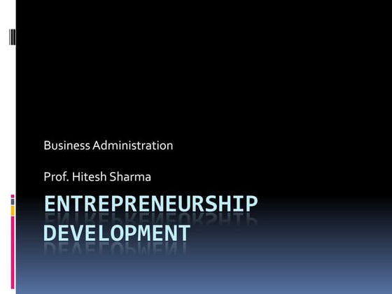 "Entrepreneurship in India: Opportunities and Challenges" | PPTX
