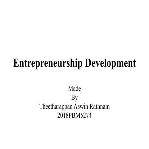 Entrepreneurship development | PPTX