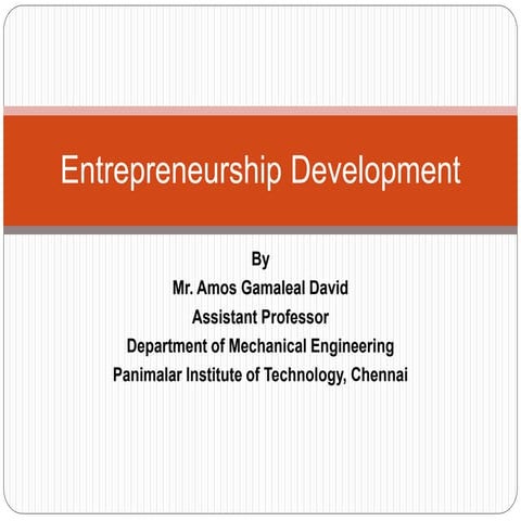 Entrepreneurship Development | PPTX | Small and Medium-sized Business ...
