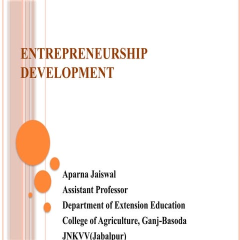 Entrepreneurship development(Introduction and Scope) | PPTX