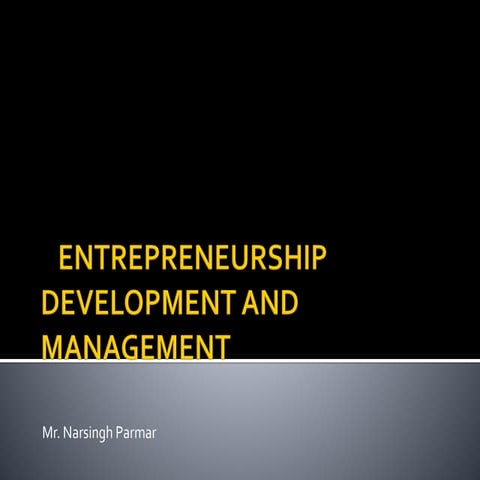 ENTREPRENEURSHIP AND PROJECT MANAGEMENT @ | PPTX