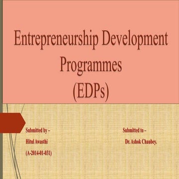 Entrepreneurship development programmes | PPTX