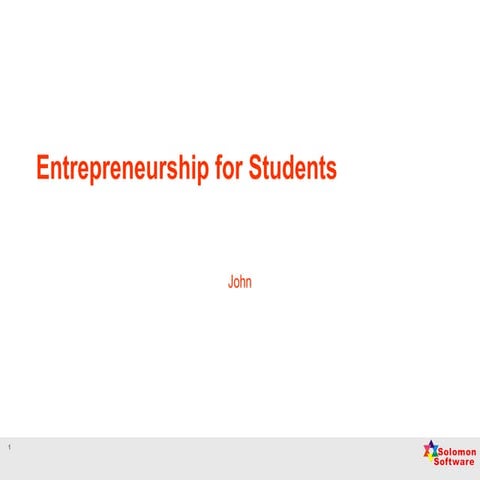 Entrepreneurship for students | PPS