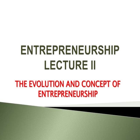Entrepreneurship lecture ii | PPTX