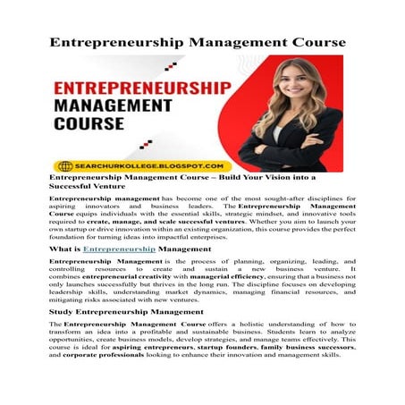 Entrepreneurship Management Course.pdf.. | PDF