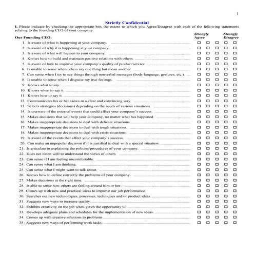 Global Entrepreneurship questionnaire | PDF