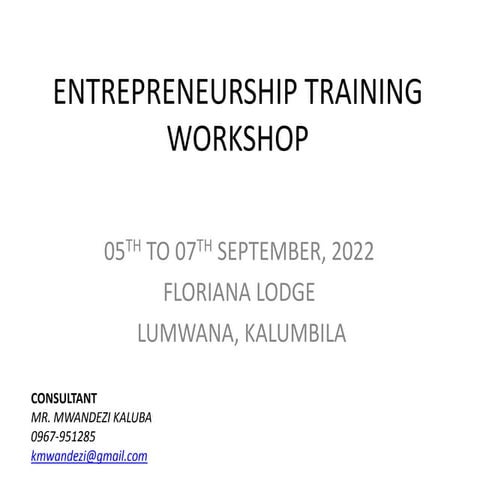 ENTREPRENEURSHIP TRAINING WORKSHOP1.ppt