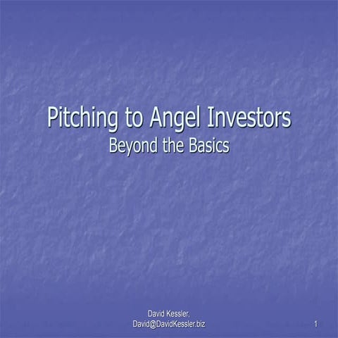 Pitching To Angel Investors | PPT