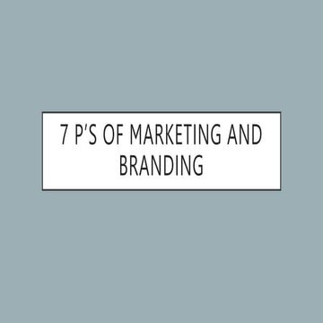 Entrepreneurship 12, Lesson : 7 P's of Marketing | PPTX