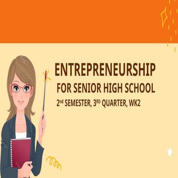 Entrepreneurship week two presentation for senior high school | PPT