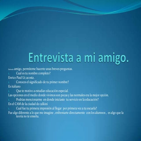Entrevista a mi amigo | PPTX