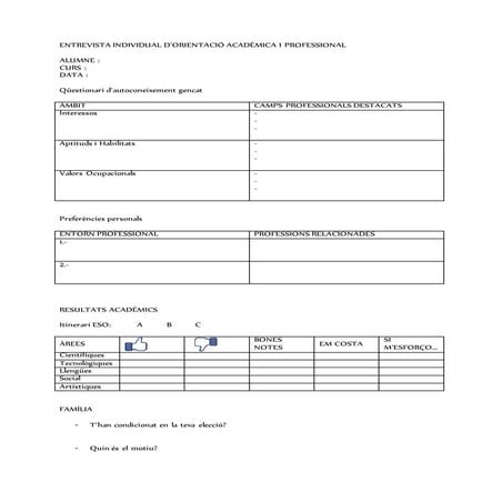 Entrevista individual d’orientació acadèmica i professional