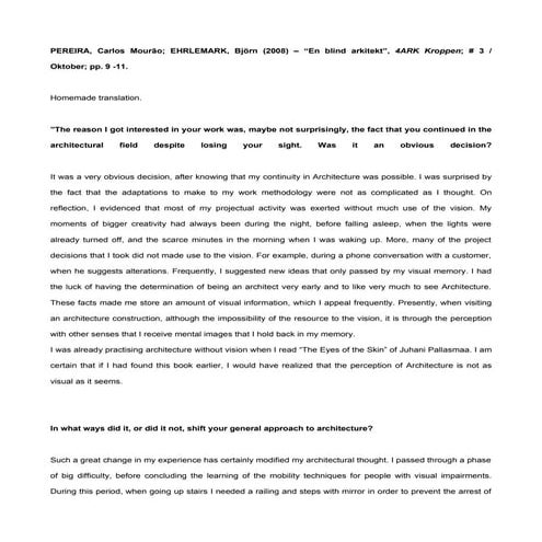 Architect Carlos Mourão interview - 4 Ark Magazine | DOC