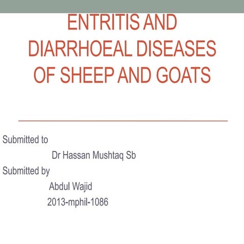 Entritis and diarrheal diseases of sheep and goats | PPTX