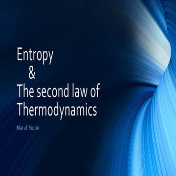 Entropy and-the-second-law-of-thermodynamics.by Maruf Robin | PPTX ...