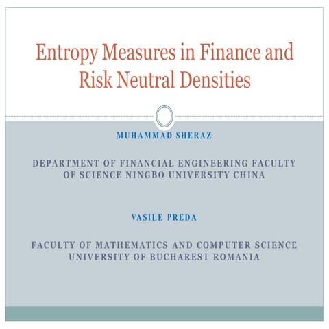 Entropy Measures in Finance and Risk slides.pdf | Stocks and Bonds ...