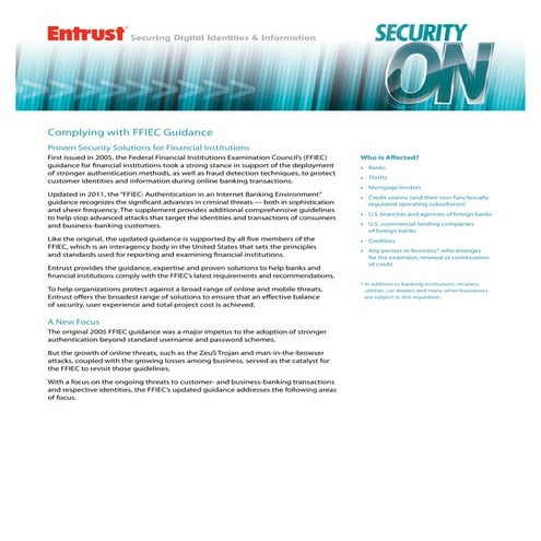 Complying with FFIEC Compliance