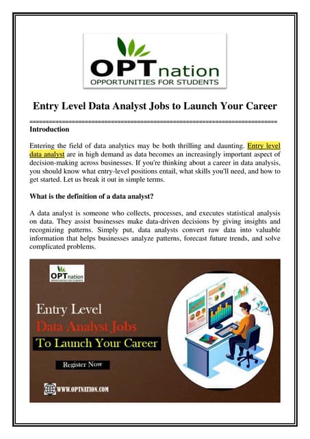 Data Analyst Career Path Ppt