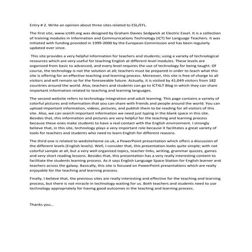 Entry # 2 | PDF | Online Education | Education