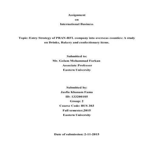 Entry modes of pran | PDF