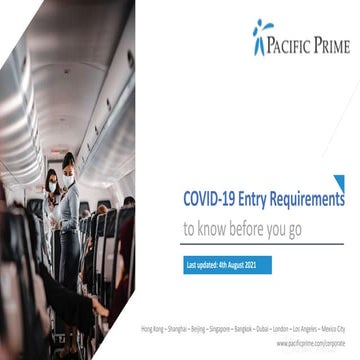COVID-19 Entry Requirements (Last updated - 4th August 2021) | PPT