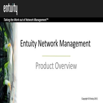 Entuity Network Management Product Overview | PPTX