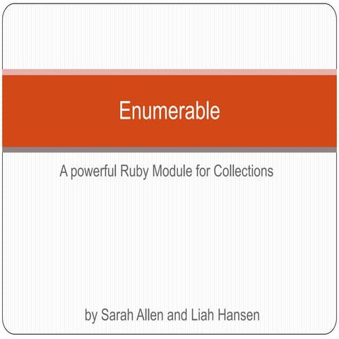 Ruby Enumerable Ppt 