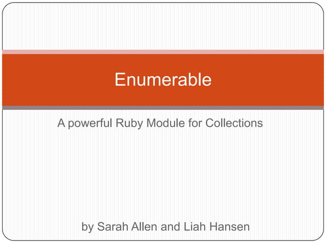 Ruby Enumerable Ppt
