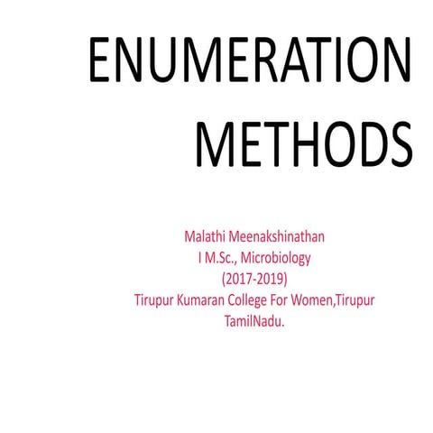 Enumeration methods ppt | PPTX