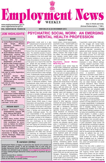 Role of medical social worker in hospital | PPTX | Mental Health ...