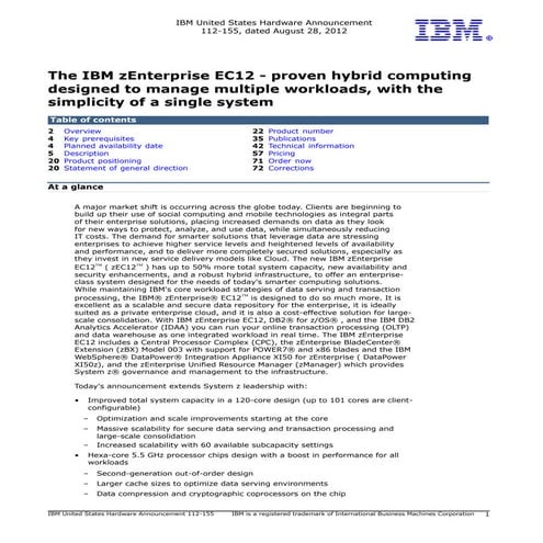 The IBM zEnterprise EC12 | PDF