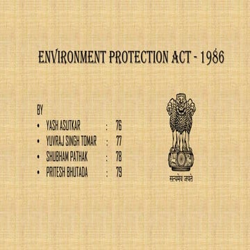 Environment Protection Act , 1986. | PPTX