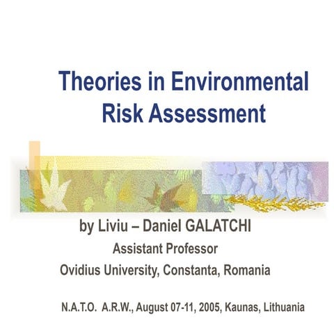 Environmental Risk assessment and managment | PPT