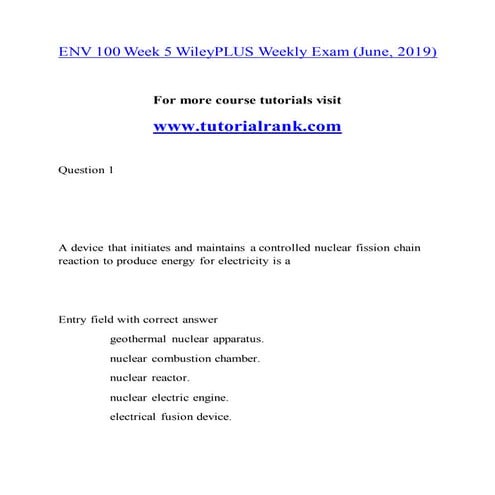 ENV 100 Effective Communication/tutorialrank.com | Power and Energy Industry | Industries