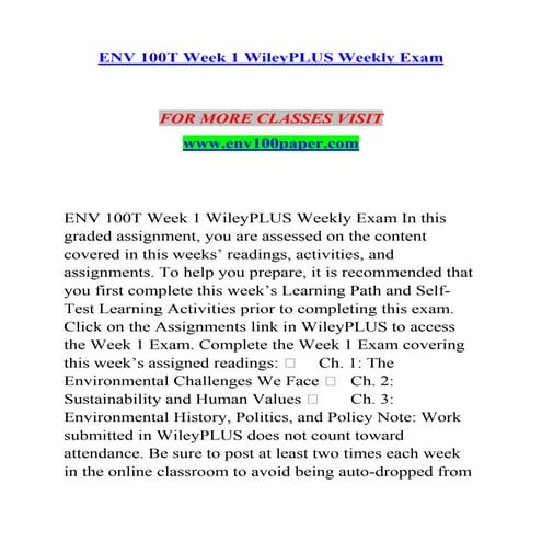 ENV 100 PAPER Educational Specialist--env100paper.com