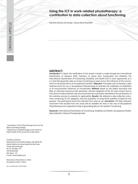 ICF | PDF | Medical Health