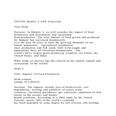 ENV330 Module 4 AVP Transcript Title Slide Narrator | PDF