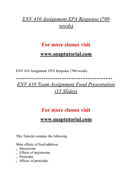 ENV 410 Effective Communication - tutorialrank.com